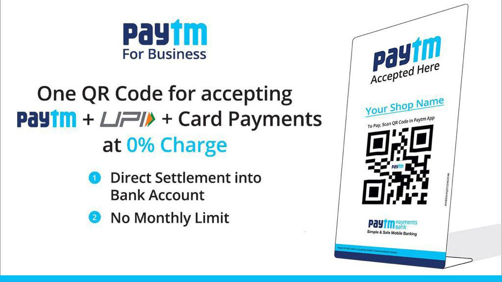 Paytm makes push for QR code as primary mode for digital payments in ...